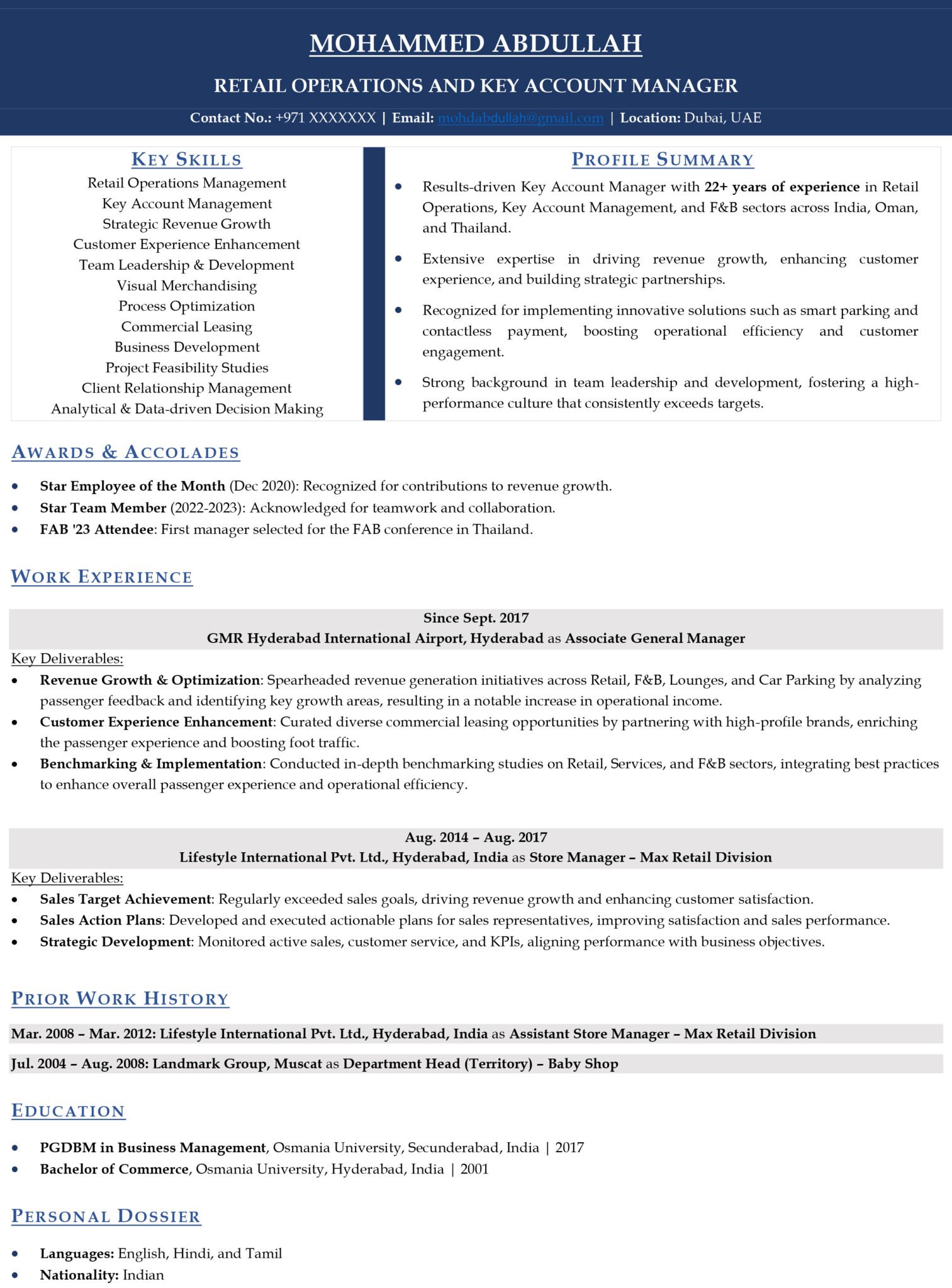 Resume Samples - Learnwithfaiz